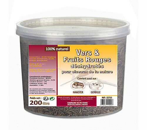 Lifland - Vers et Fruits Rouges Déshydratés pour Oiseaux des Jardins ...