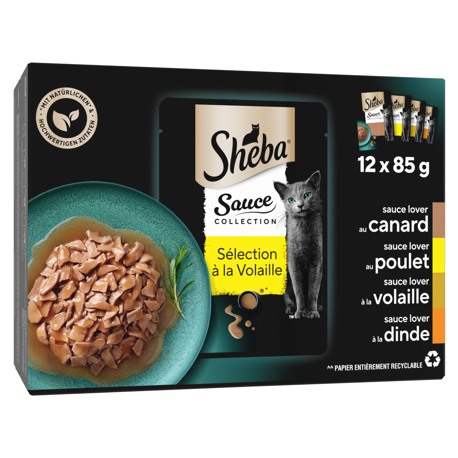 Sheba - Sauce Collection Sélection à la Volaille 4 variétés pour Chats ...