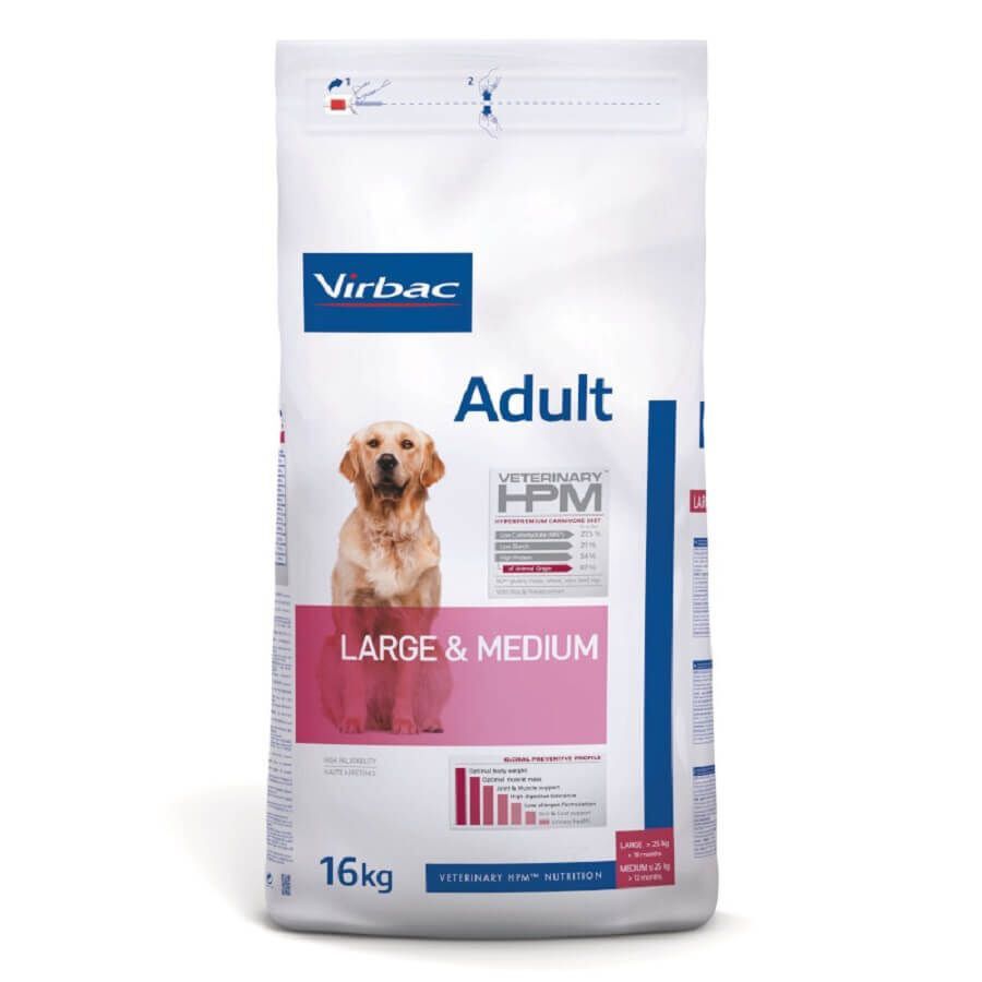 Virbac - Croquettes Veterinary HPM Adult Large & Medium Dog pour Chien ...