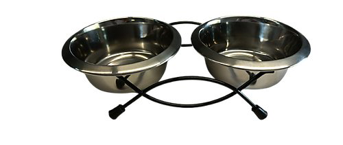Animalis - Gamelle Double Dinner Inox avec Support pour Chiens - 800ml ...